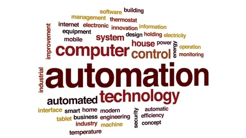 Automation animated word cloud, text des... | Stock Video | Pond5
