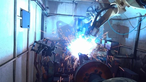 Automation welding mechanical procedure.... | Stock Video | Pond5