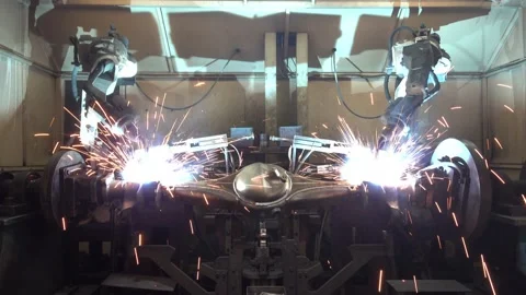 Automation welding mechanical procedure.... | Stock Video | Pond5