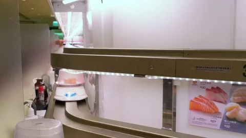 An automatised tray train robot delivers... | Stock Video | Pond5