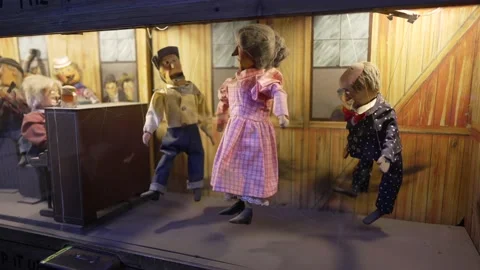 automaton vintage puppet coin operated m... | Stock Video | Pond5