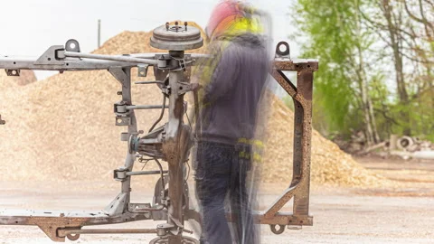 Automotive Frame Sandblasting. Man Worki... | Stock Video | Pond5