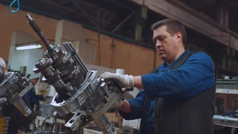 Automotive gearbox assembly line, gearbo... | Stock Video | Pond5