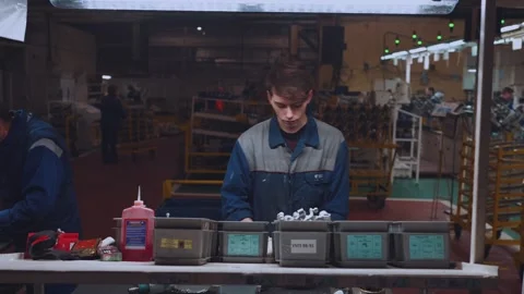 Automotive gearbox assembly line, gearbo... | Stock Video | Pond5