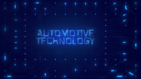 Automotive Technology Word Text with neo... | Stock Video | Pond5