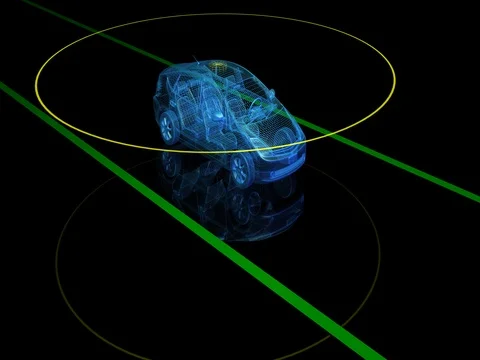 Autonomous driverless car with lidar sca... | Stock Video | Pond5