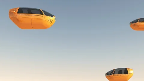 Autonomous Driverless Future EV Taxis 1 | Stock Video | Pond5