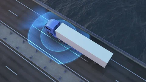 autonomous electric semi truck driving a... | Stock Video | Pond5