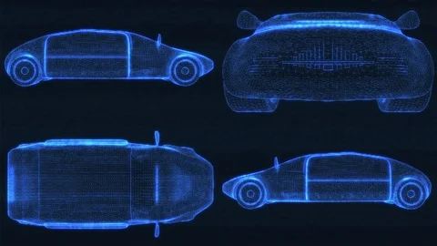 Autonomous Electric Vehicle Wireframe De... | Stock Video | Pond5