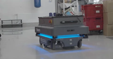 Autonomous mobile industrial robot movin... | Stock Video | Pond5