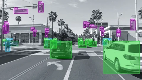 Autonomous or driverless car computer vi... | Stock Video | Pond5