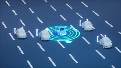 Autonomous Self Driving Car Moving throu... | Stock Video | Pond5