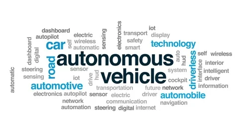 Autonomous vehicle animated word cloud, ... | Stock Video | Pond5