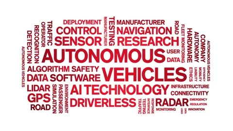 Autonomous Vehicles animated word cloud,... | Stock Video | Pond5