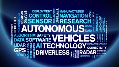 Autonomous Vehicles animated word cloud,... | Stock Video | Pond5