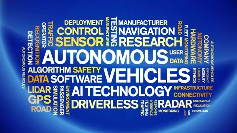 Autonomous Vehicles animated word cloud,... | Stock Video | Pond5