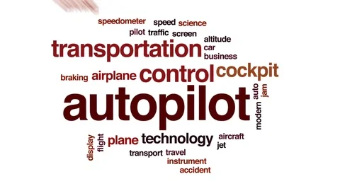 Autopilot animated word cloud, text desi... | Stock Video | Pond5