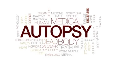 Autopsy animated word cloud, text design... | Stock Video | Pond5