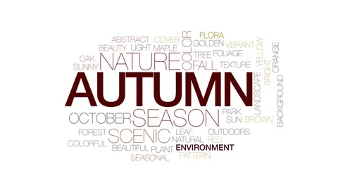 Autumn animated word cloud, text design ... | Stock Video | Pond5