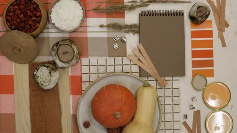 Autumn collage with pumpkins , color pal... | Stock Video | Pond5