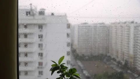 Raining Outside Window Stock Video Footage | Royalty Free Raining ...