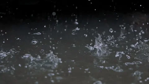 Autumn rain water drops falling into big... | Stock Video | Pond5