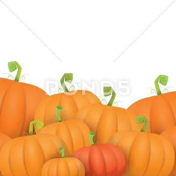 Autumn vector pumpkins border design template Illustration #68420448