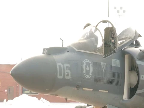 AV-8B Harrier pilot closing canopy | Stock Video | Pond5