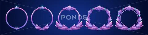 Avatar frame for game level rank ui design. ~ Clip Art #261494131