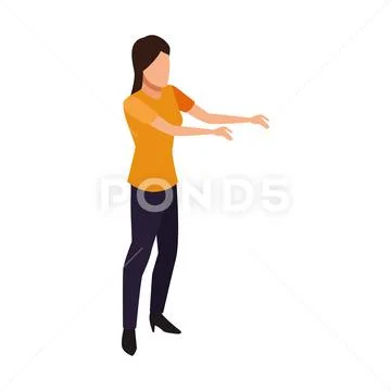 Avatar woman with open arms icon: Graphic #120482445