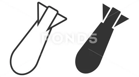 Aviabomb icon. Nuclear war illustration symbol. Sign atom rocket vector ...