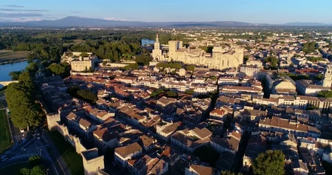 Avignon city in aerial view, France | Stock Video | Pond5