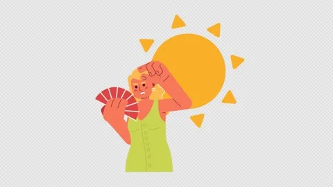 Avoid direct sun cartoon animation | Stock Video | Pond5