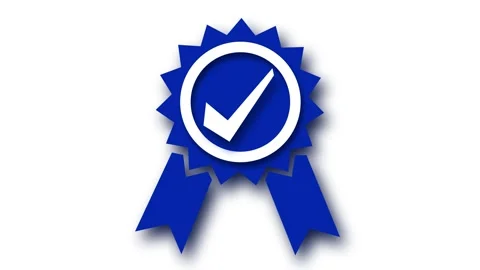 Award Ribbon with Check Mark Symbol Anim... | Stock Video | Pond5