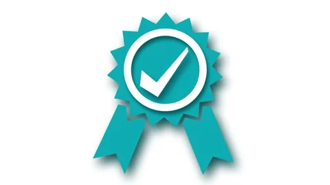 Award Ribbon with Check Mark Symbol Anim... | Stock Video | Pond5