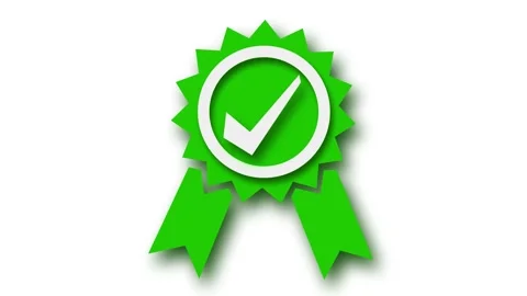 Award Ribbon with Check Mark Symbol Anim... | Stock Video | Pond5