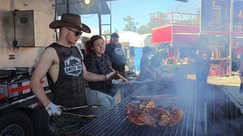 Award Winning Celebrity BBQ Chefs Show O... | Stock Video | Pond5