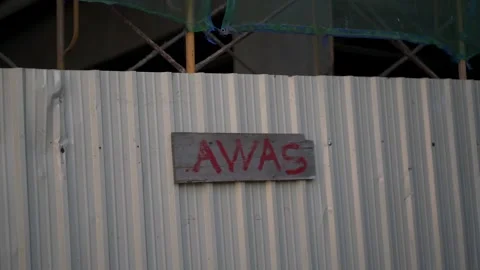 Awas Sign Board in Indonesia - Malaysia ... | Stock Video | Pond5