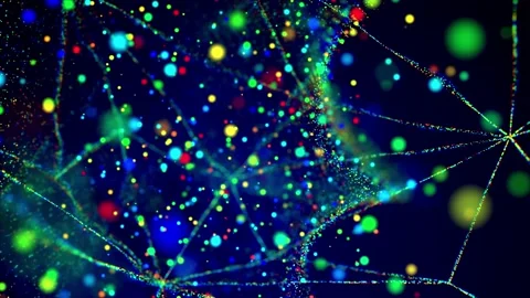 Awesome bg with magic particles float in... | Stock Video | Pond5