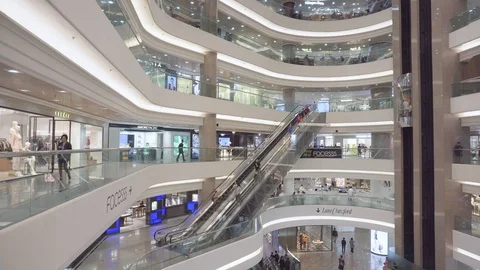 Awesome view of main atrium of Times Squ... | Stock Video | Pond5