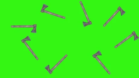 ax hatchet tools animation on green scre... | Stock Video | Pond5