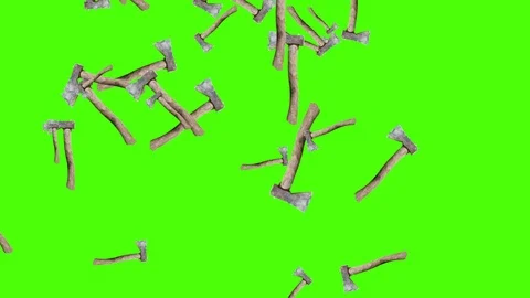 Axe hatchet tools falling animation loop... | Stock Video | Pond5