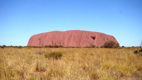 Ayers Rock Uluru red rock, Australian de... | Stock Video | Pond5