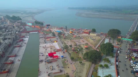 Ayodhya City Aerial view Shri Ram Mandir... | Stock Video | Pond5