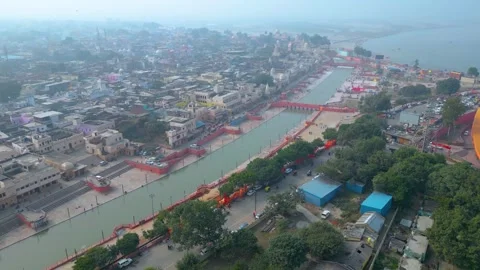 Ayodhya City Aerial view Shri Ram Mandir... | Stock Video | Pond5