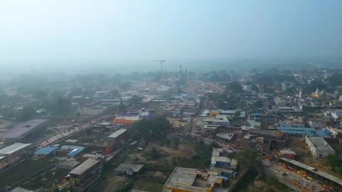 Ayodhya City Aerial view Shri Ram Mandir... | Stock Video | Pond5