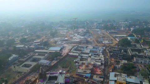 Ayodhya City Aerial view Shri Ram Mandir... | Stock Video | Pond5