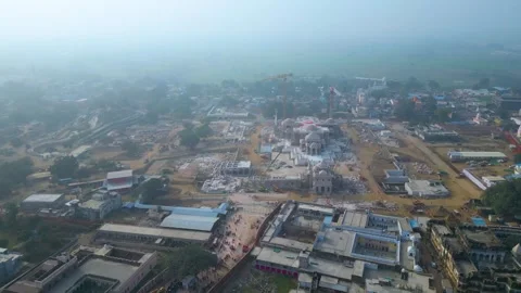 Ayodhya City Aerial view Shri Ram Mandir... | Stock Video | Pond5
