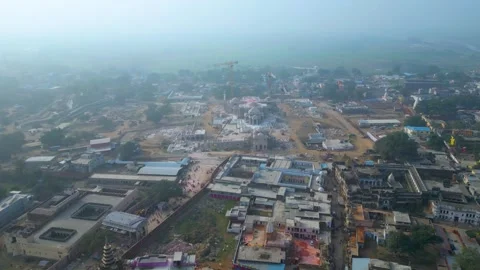 Ayodhya City Aerial view Shri Ram Mandir... | Stock Video | Pond5