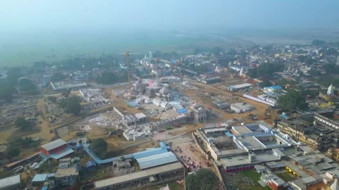 Ayodhya City Aerial view Shri Ram Mandir... | Stock Video | Pond5